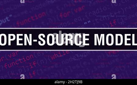 open-source concept with Random Parts of Program Code. open-source with Programming code ...