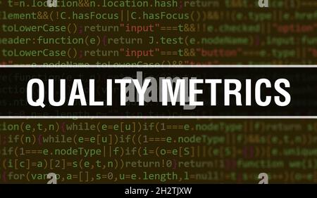 Quality concept illustration using code for developing programs and app. Quality website code ...