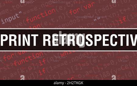 Retrospective with Abstract Technology Binary code Background.Digital ...