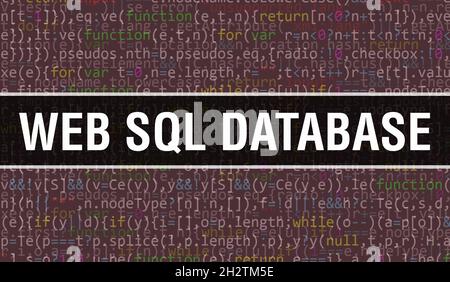 SQL with Abstract Technology Binary code Background.Digital binary data ...