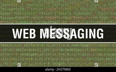 Messaging concept with Random Parts of Program Code.Messaging text written on Programming code ...