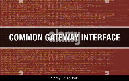 Common Gateway Interface with Abstract Technology Binary code Background.Digital binary data and ...