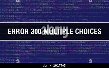 300 Multiple Choices with Abstract Technology Binary code Background ...