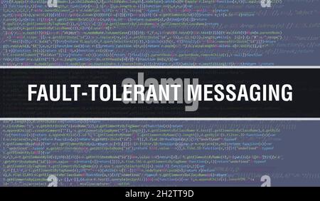 Messaging concept with Random Parts of Program Code.Messaging text written on Programming code ...