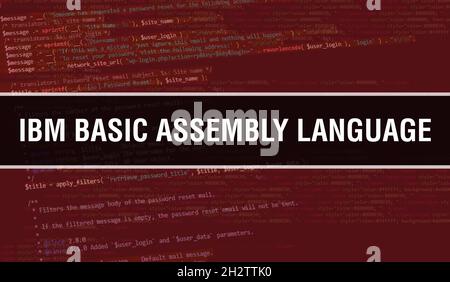 Assembly language text written on Programming code abstract technology ...