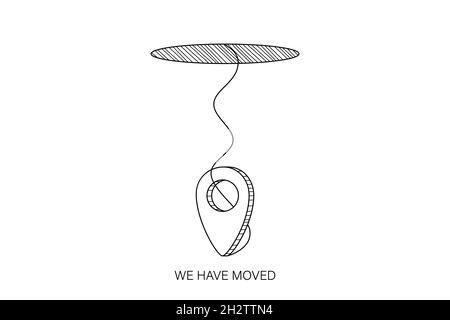 Indicated Place on the Map. We Have Moved Stock Vector Image & Art - Alamy