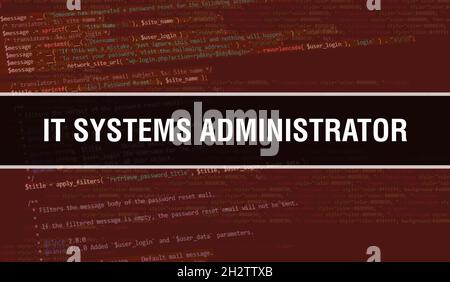 Computer Systems Administrator text written on Programming code ...