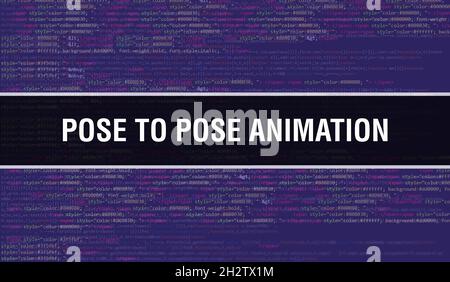 Abstract computer code animation on black background, seamless loop ...