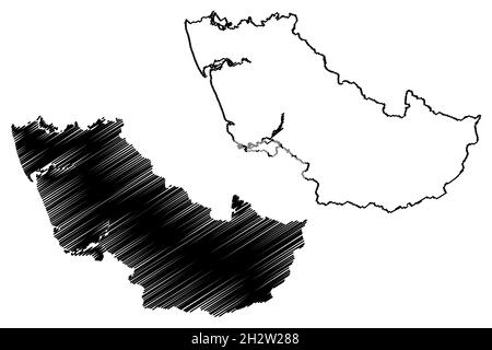 Navsari district (Gujarat State, Republic of India) map vector ...