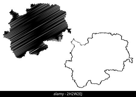 Nashik district (Maharashtra State, Nashik Division, Republic of India) map vector illustration ...