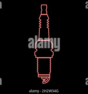 Neon spark plug red color vector illustration flat style image Stock ...