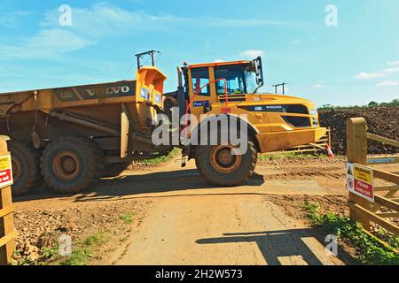 Quarry excavations near Cromwell village near Newark, Nottinghamshire ...