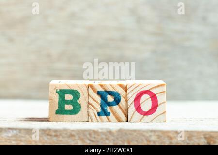 Alphabet letter in word BPO (Abbreviation of Business Process ...
