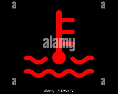 Dashboard Water Temperature Warning Light Stock Photo - Alamy