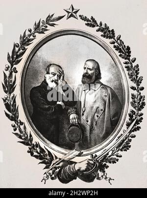 Giuseppe Garibaldi (1807-1882) with his third wife Francesca Armosino ...