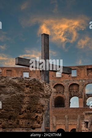 holy cross in the colosseum, Rome, Lazio, Italy, Europe / Rome Stock ...