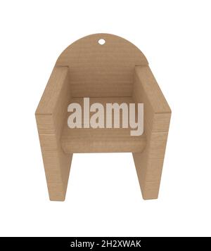 A 3D rendering of an open paper glue stick flying in the air on a white ...