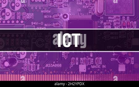 ict information and communication technology concept with icon set ...