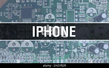 iPhone 5 concept with Electronic Integrated Circuit on circuit board ...