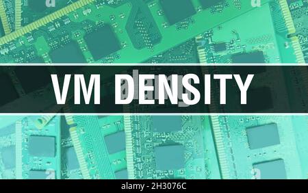VM concept with Computer motherboard. VM text written on Technology ...