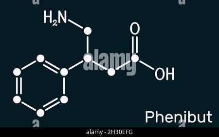 Phenibut anxiolytic and sedative drug molecule. Skeletal formula Stock ...