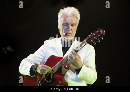 David Byrne peforms live on stage on day 1 of End of The Road Festival ...