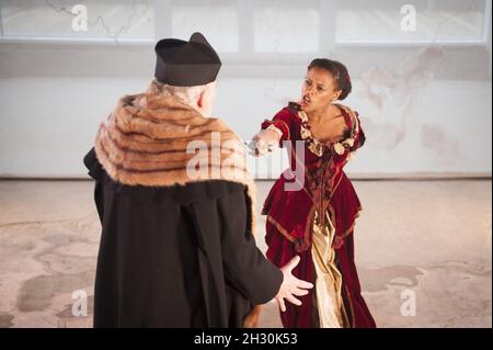 Ayesha Antoine (Aquilina) and Pip Donaghy (Antonio) rehearse the ...