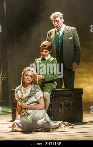 Gemma Sutton, Luka Green and Michael Crawford on stage during the ...
