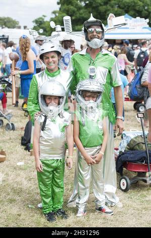 Festival goers in Space themed fancy dress at Camp Besitval 2016 ...