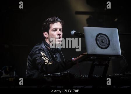 Mark Ronson DJ set on stage at Lulworth Castle - Wareham. Picture date ...