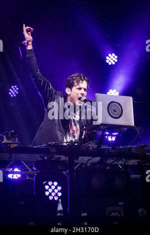 Mark Ronson DJ set on stage at Lulworth Castle - Wareham. Picture date ...