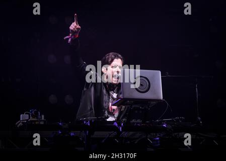 Mark Ronson dj set on stage at Lulworth Castle - Wareham. Picture date ...
