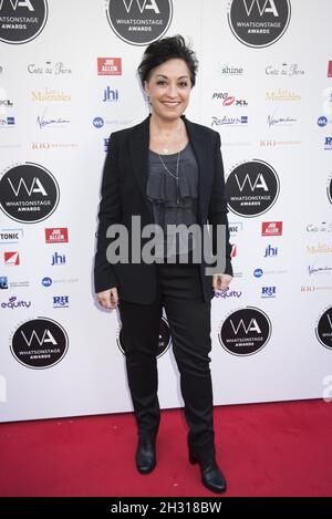 Ria Jones arrives at the Whats On Stage Awards at Cafe De Paris, London ...