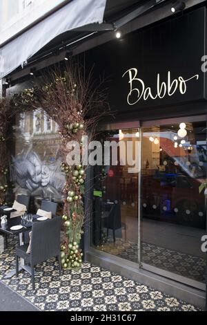 General View of Babbo restaurant which is part owned by footballers ...
