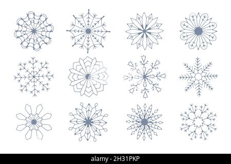 snowflake refrigerator. snowflake set for Christmas design. snowflake ...
