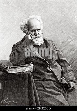 Pierre Janssen (1824-1907). French astronomer. Engraving by Capuz in ...