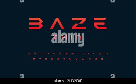 Futurism alphabet. Geometric and wide stunning font, contemporary type ...