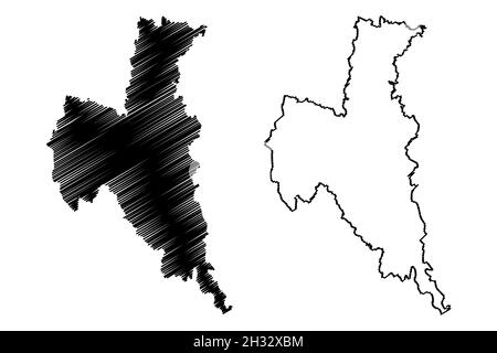 North 24 Parganas district (West Bengal State, Republic of India) map ...