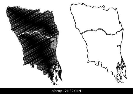 Nellore district (Andhra Pradesh State, Republic of India) map vector ...