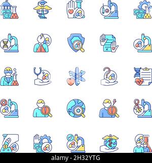 Clinical drugs trial RGB color icons set Stock Vector Image & Art - Alamy
