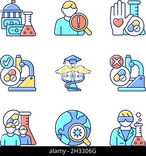 Epidemiology analysis linear icons set. Outbreak, Surveillance ...