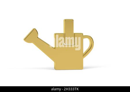 Golden 3d garden tools icon isolated on white background - 3d render Stock Photo - Alamy