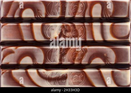 Bar of Zebra dark & white Kitkat Kit-Kat Kit Kat removed from wrapper ...