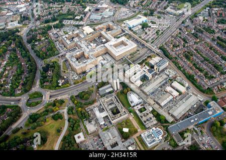 aerial view of The Queen's Medical Centre, Nottingham Stock Photo - Alamy