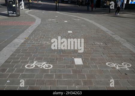 SEGREGATED BICYCLES CYCLE CYCLES LANES Both ways bike lanes on pavement ...