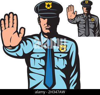 police officer with stop sign Stock Vector Image & Art - Alamy