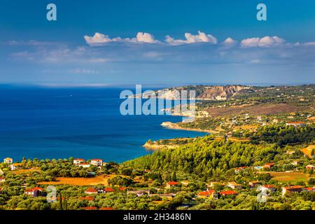 Amazing view of coastline of Kefalonia, Ionian Islands, Greece Stock ...