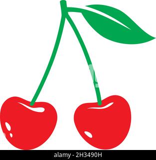 A Vector Illustration of a pair of Red Juicy Cherries! 3D effect is ...