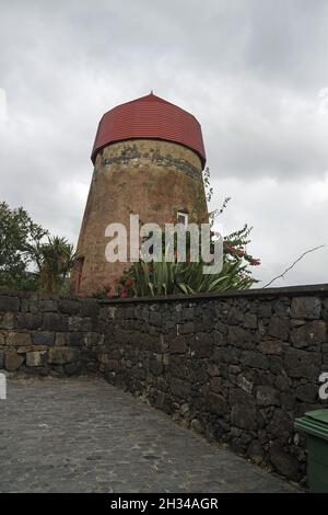 old windmill on the azores island sao miguel Stock Photo - Alamy