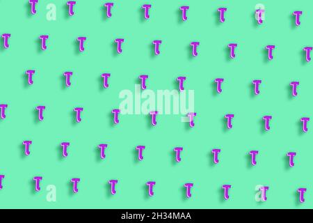 Tau sign. Tau letter, Greek Alphabet Symbol, Pink minimal background ...